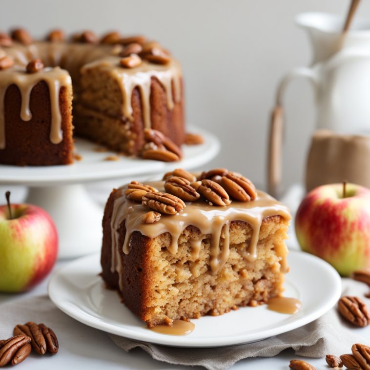 Apple Pecan Cake With Caramel Glaze - Recipes Need